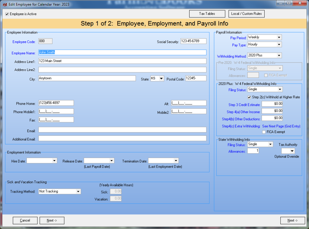 Step 4: Setup Employees - FarmBooks Accounting Software